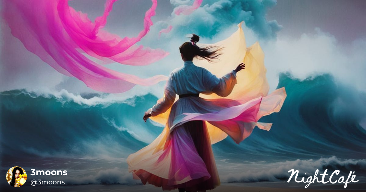 Distressed COLLAGE, Synthwave WHIRLING Dervish Dan... - AI Art