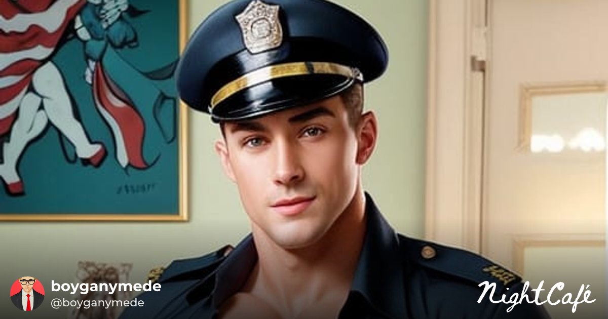 Rugged Cop Reveal in 50s Comic Book Style - AI Art