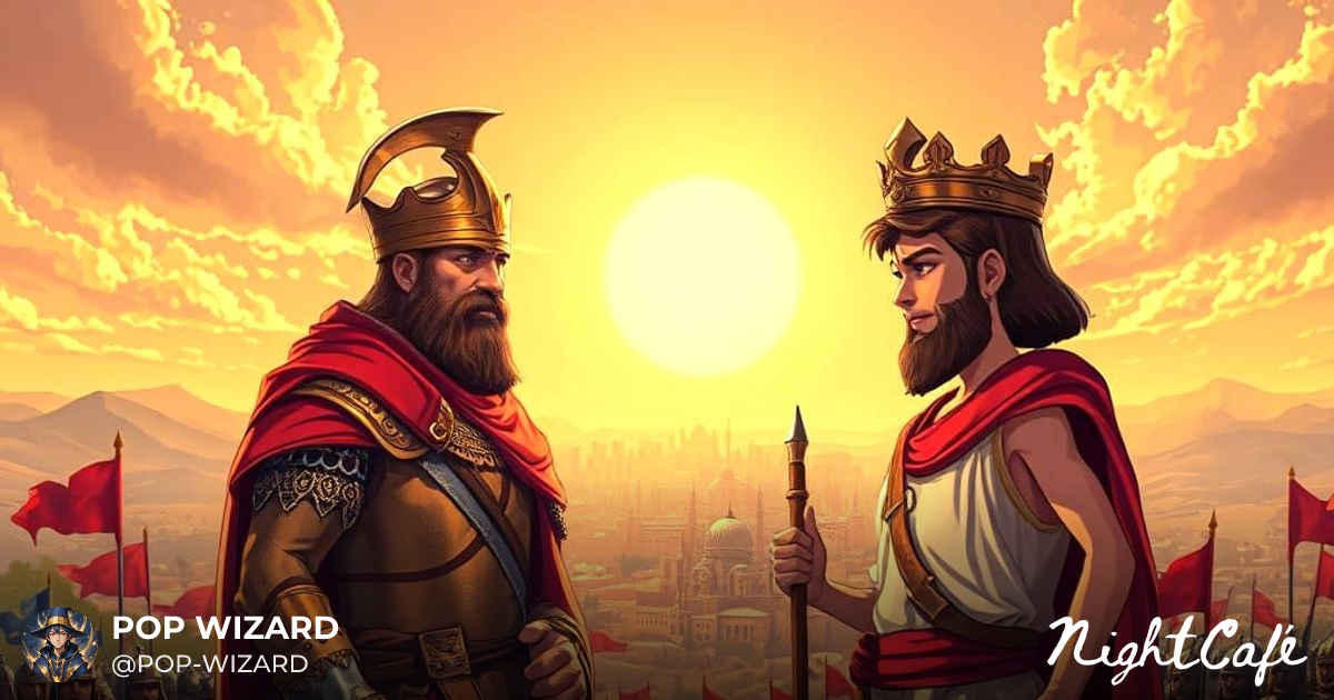 Epic Biblical Duel: King Saul vs King David in a S... - AI Art