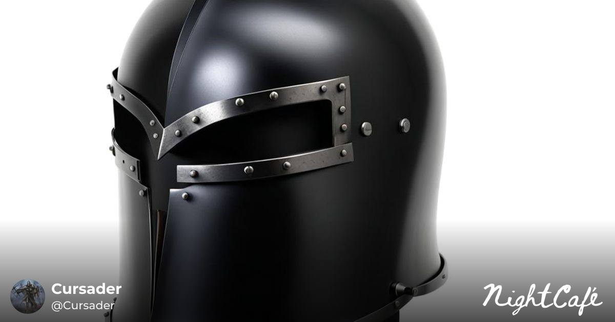 12th century foot soldiers helm - Polished Black Metal Knigh...