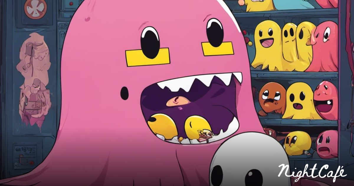 pinky eating pacman - Pac-Man Eats Pinky in Anime Style