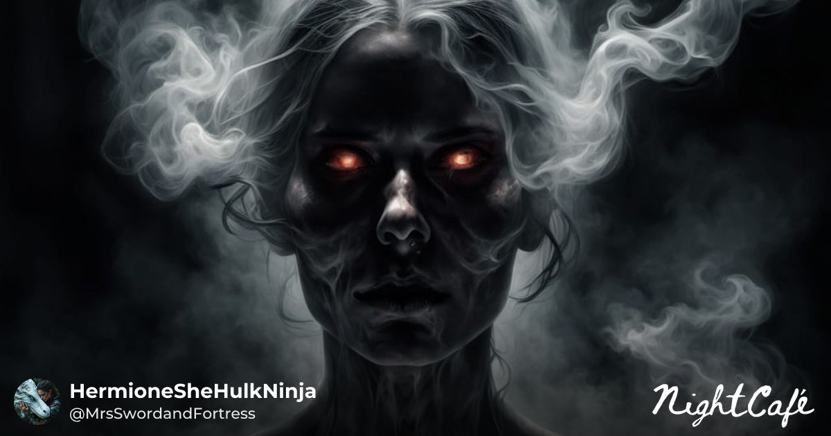 Ethereal Shadow Entity Hides Behind Smoke - AI Art