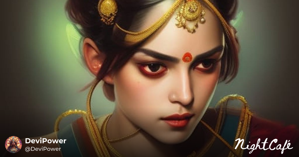 Princess Amba Mahabharat - Regal Hindu Queen Portrait in Art...