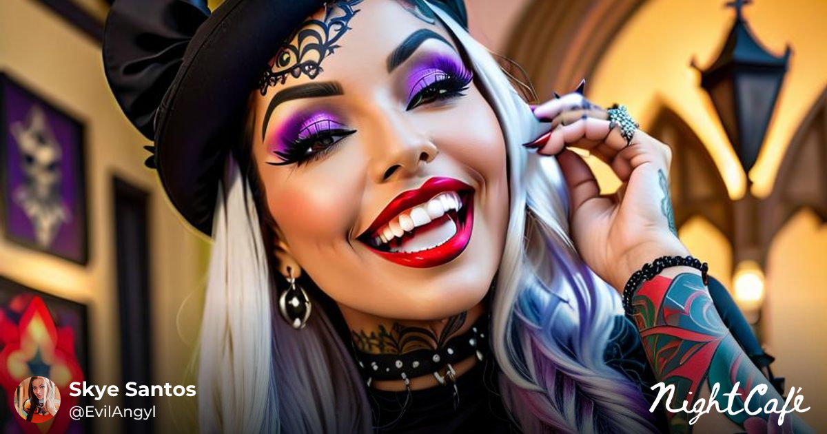 Gothic Latina pinup, A gothic pinup boldly adorned woman with a large ...