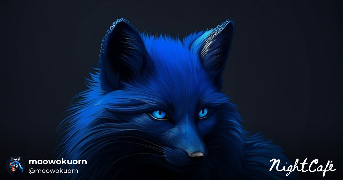 Dark blue furred fox with blue eyes #3