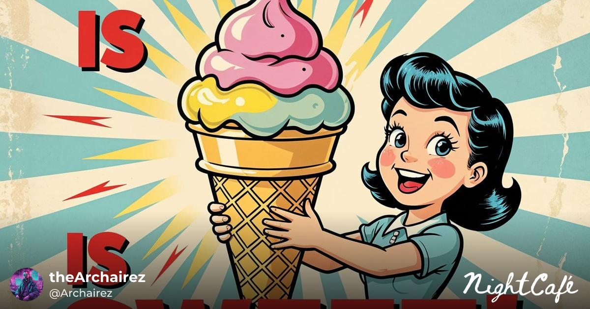 Retro Atomic Ice Cream Propaganda Mural - AI Art