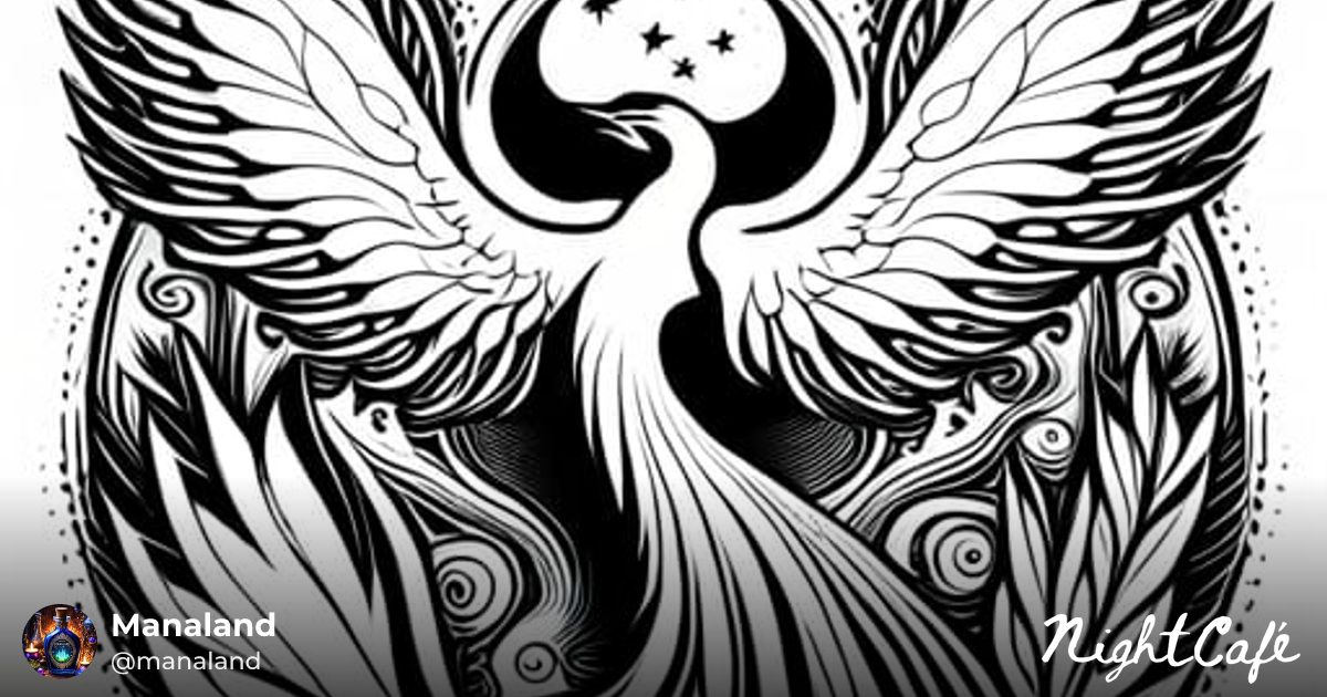 Black and white phoenix - Majestic Phoenix Rising Coloring ...