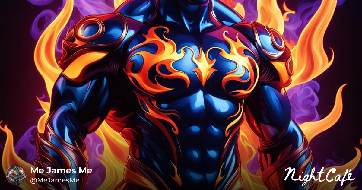 Royal blue humanoid emitting flame - Royal blue humanoid emi...