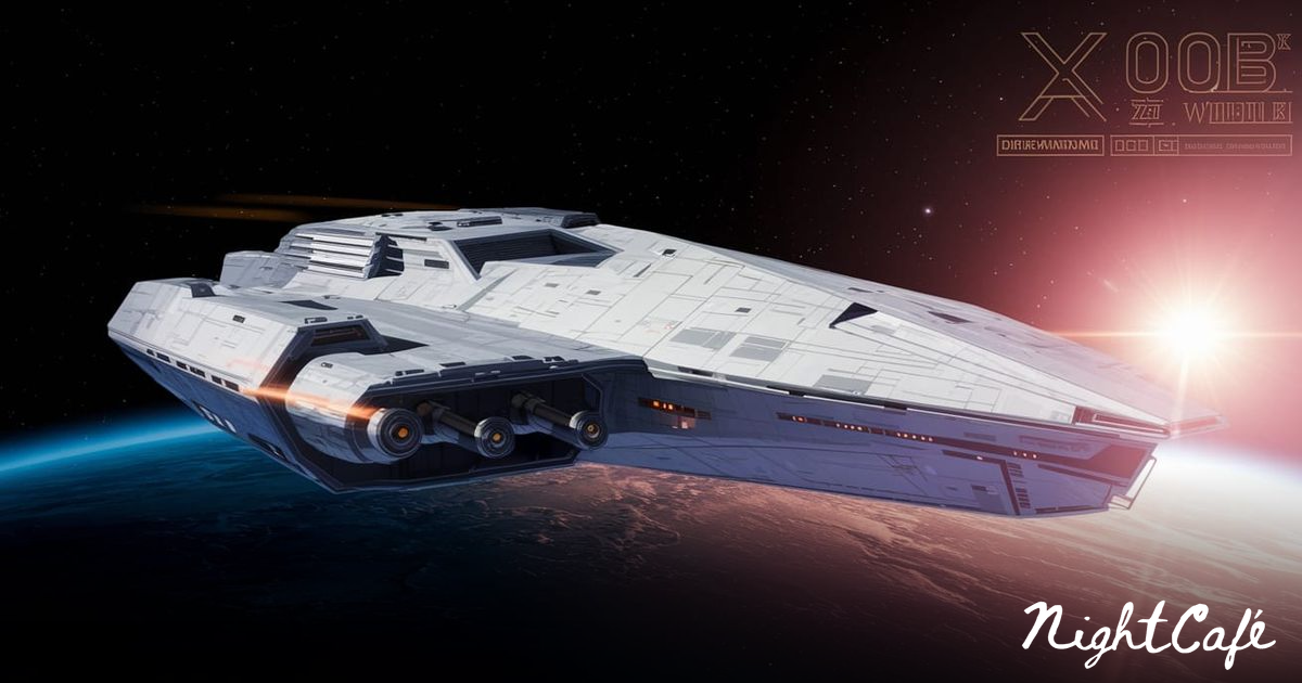 Elegant Starship Fusion in Golden Light - AI Art