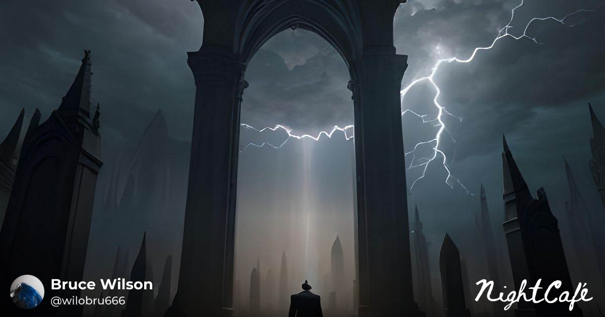 Gothic Grave Under Stormy Twilight in Unreal Engin... - AI Art