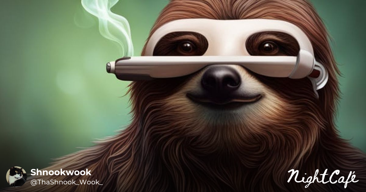 Psychedelic Sloth Smoking a Pipe in 4K - AI Art