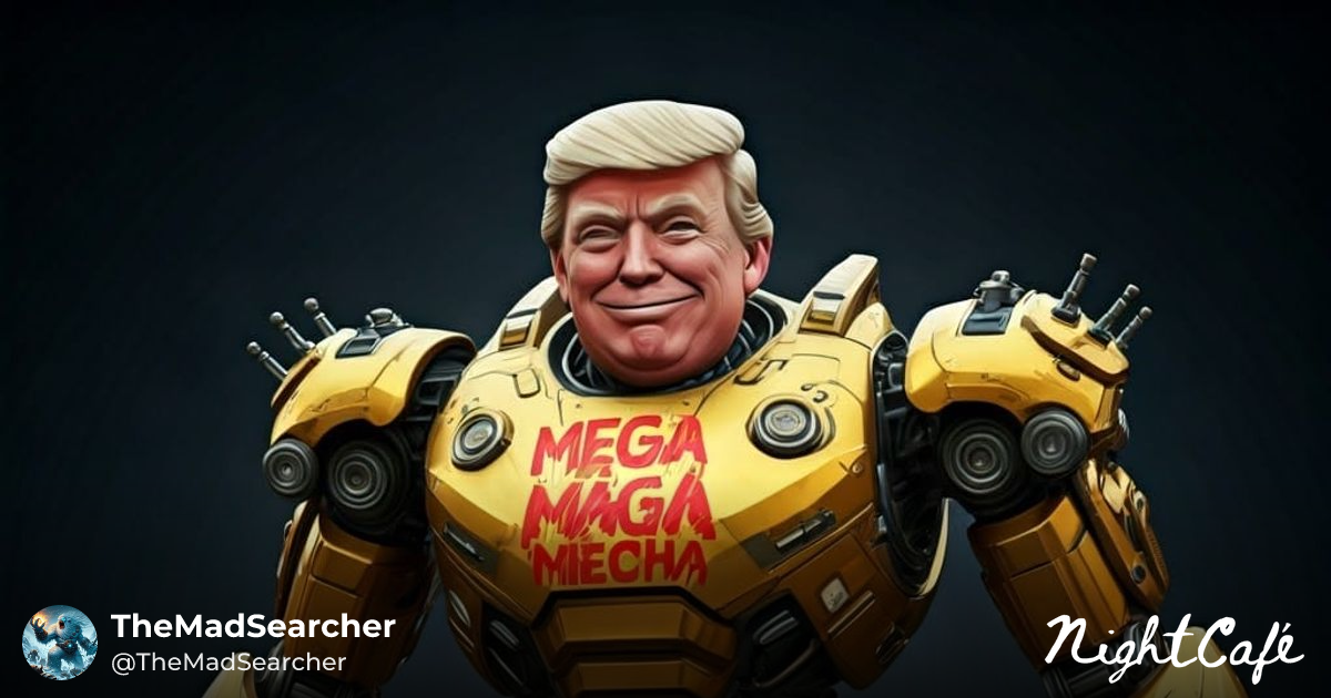 "MEGA MAGA MECHA" Gold version - Golden Donald Trump as Mega...