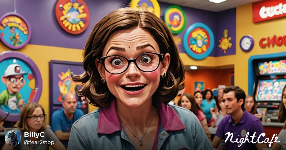 Meg Griffin Hypnosis at Chuck E Cheese in Graffiti... - AI Art