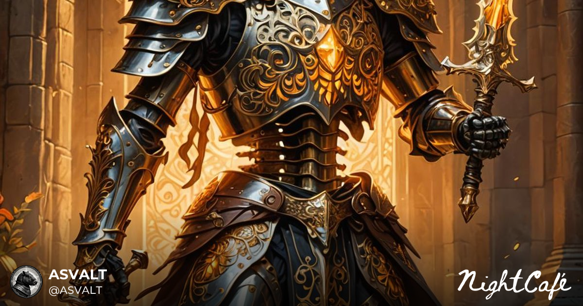 A fantastical image of a skeleton knight