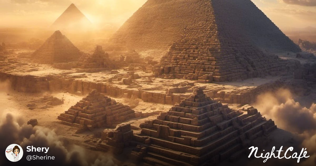 Masterpiece Monday - Pyramids at Sunrise with Heavenly Light