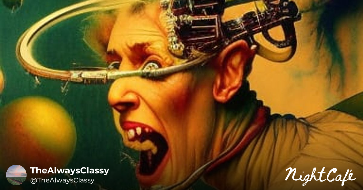 It hurts to laugh - Painful Laughter in Retrofuturist Style