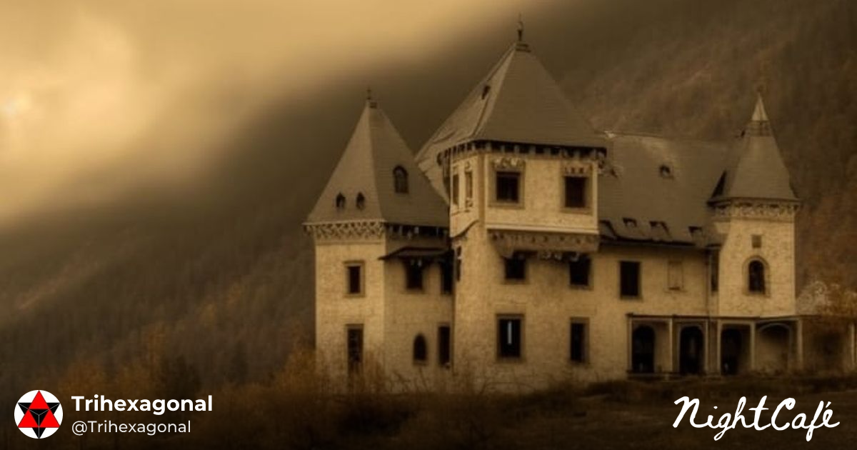 Haunted Castle in Mountains, Devil's Domain - AI Art