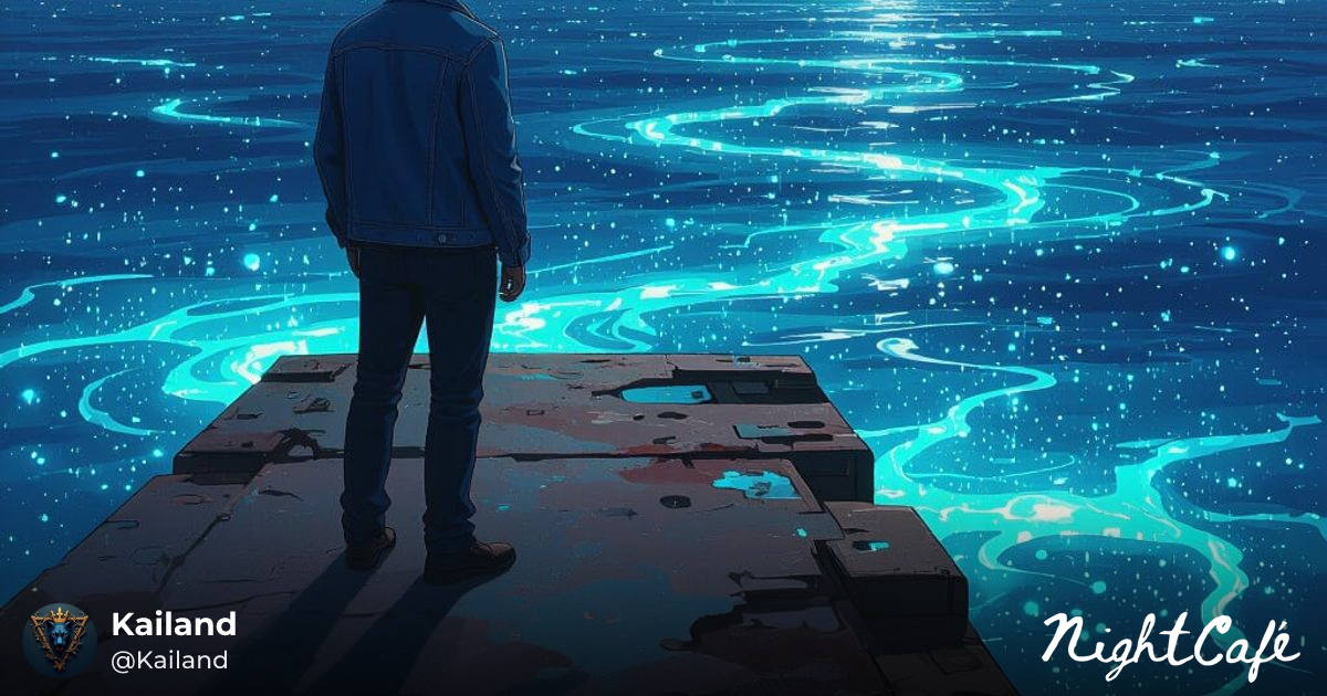 Bioluminescent Ocean Gaze: Dreamlike Futuristic Se... - AI Art