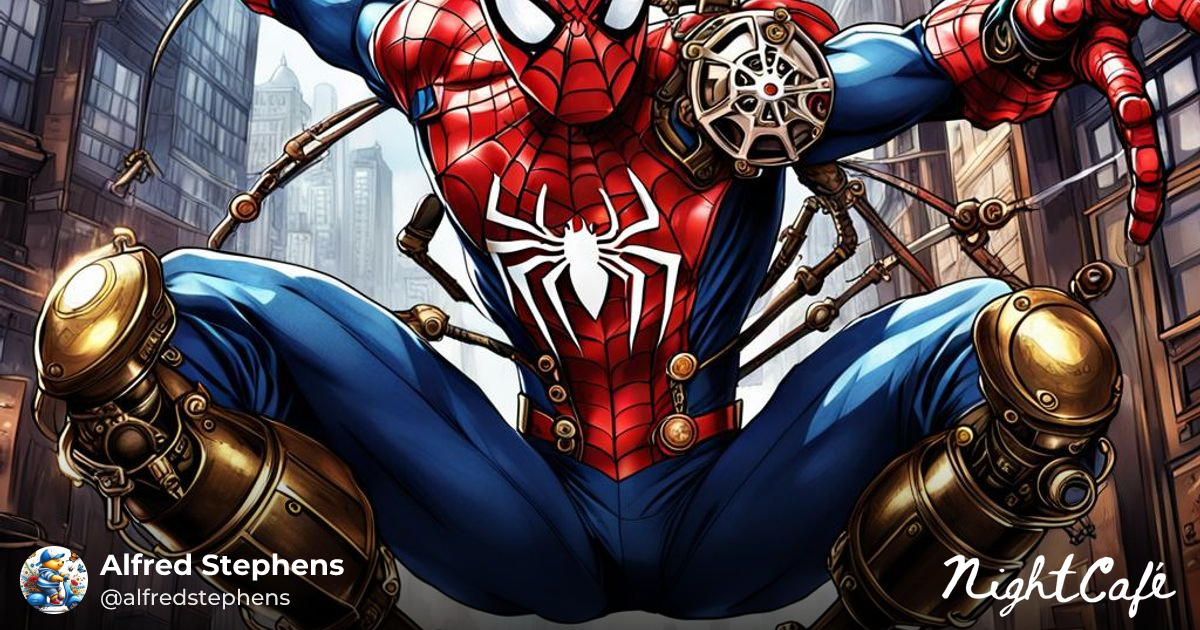 Steam punk spider man - Steampunk Spider-Man in Anime Style