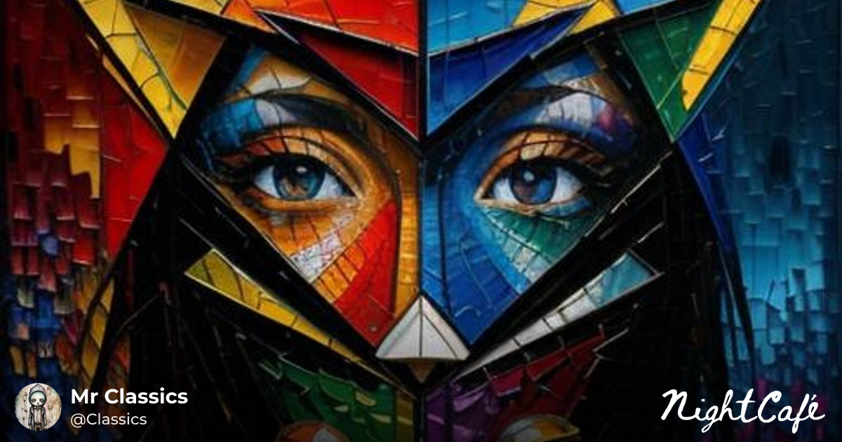 Abstract Mosaic Patchwork in Expressionist Style - AI Art