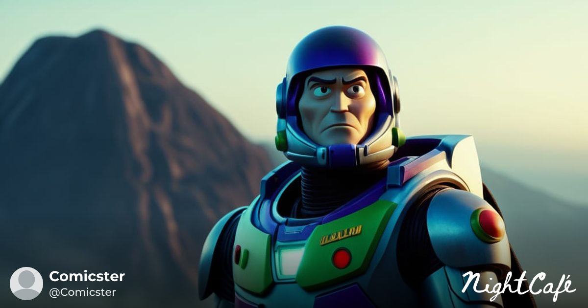 Heroic Buzz Lightyear in Dark, Futuristic Armor - AI Art