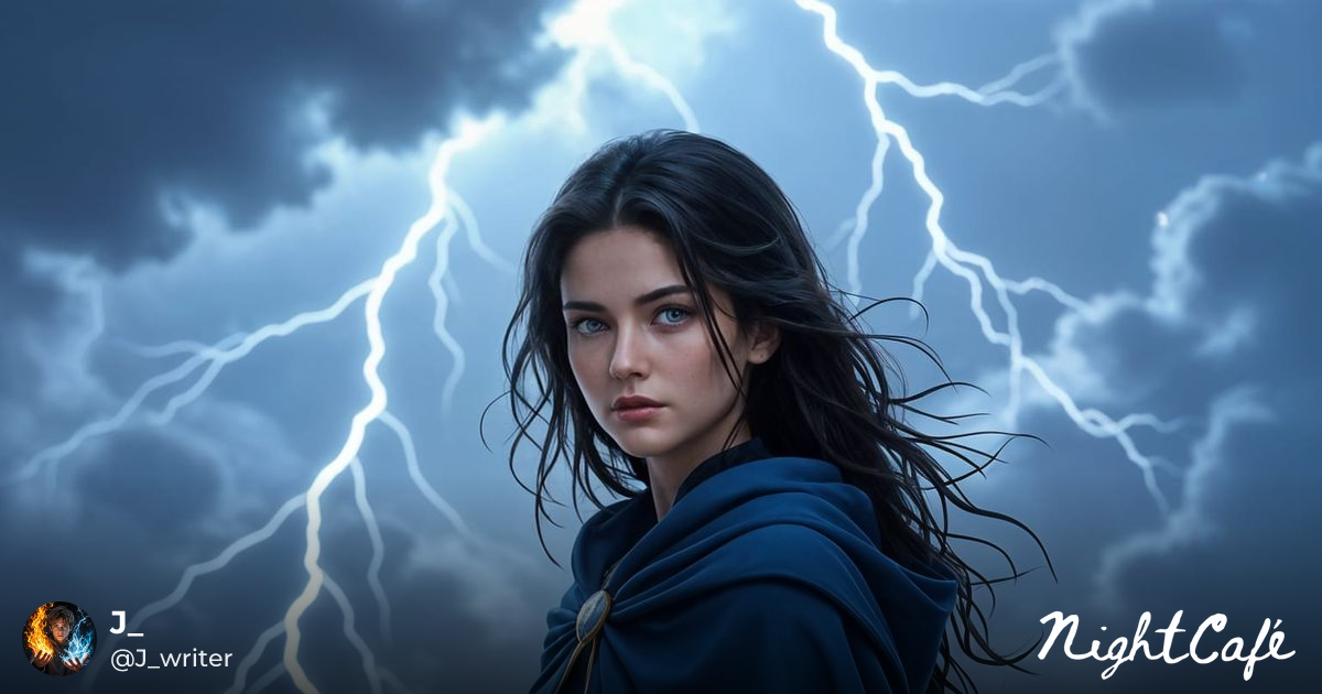 Teenage Lightning Wielder in a Dark Fantasy World - AI Art