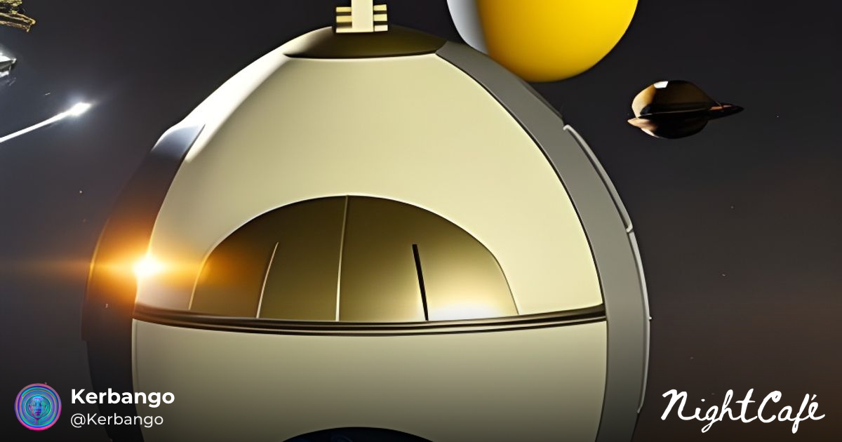 Egg-Shaped Spaceship Soaring Through Galaxy - AI Art