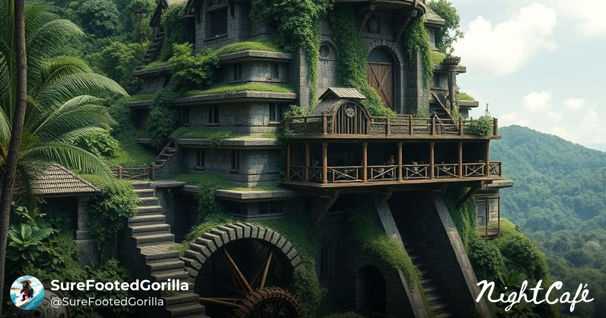 Overgrown temple - Ancient Jungle Temple with Steampunk Wat...