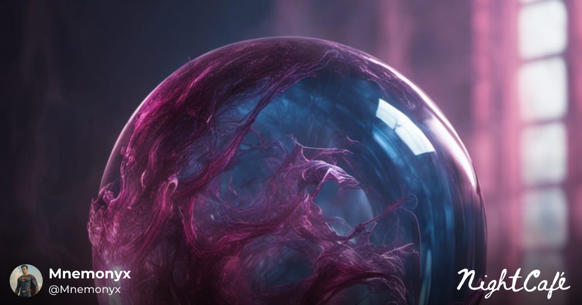 Magenta - Glass Sphere with Blue and Magenta Highlights