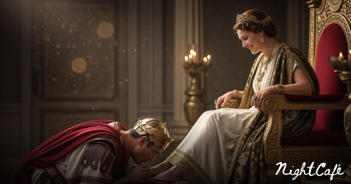Roman Senator Pays Homage to Empress - AI Art