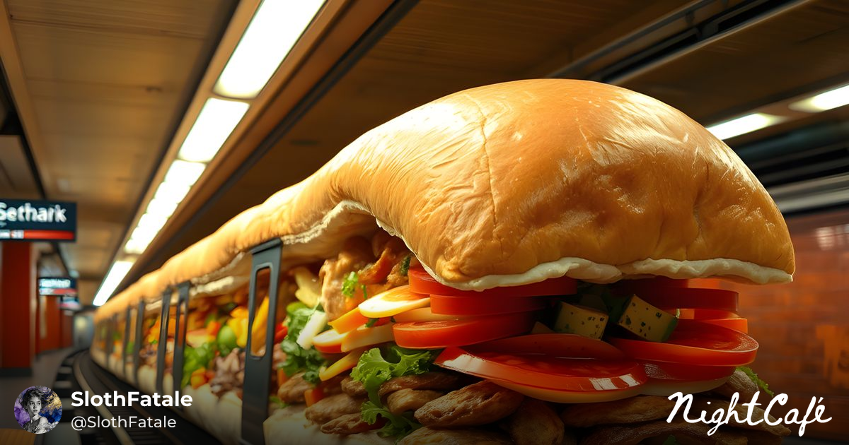 Take the subway - Giant Sub Roll Train in Subway Station