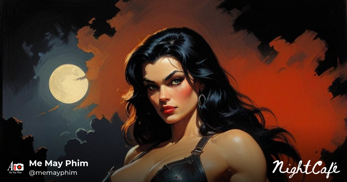 In the style of Frank Frazetta - Epic Fantasy Warrior in a F...