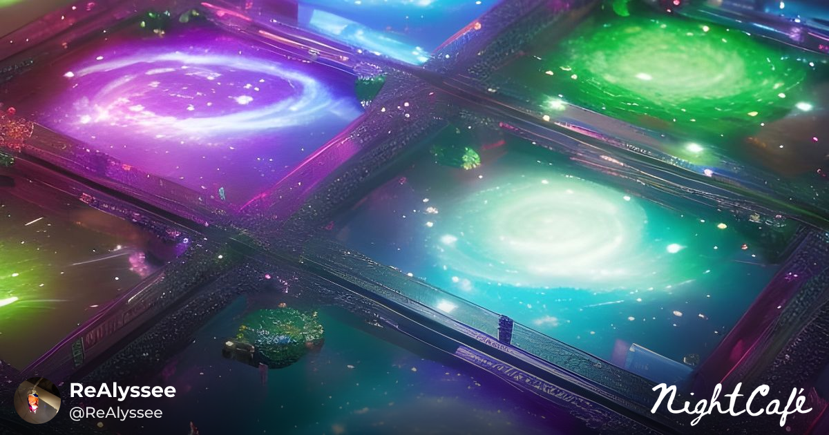 Bioluminescent Fireflies in a Magic Hypercube - AI Art