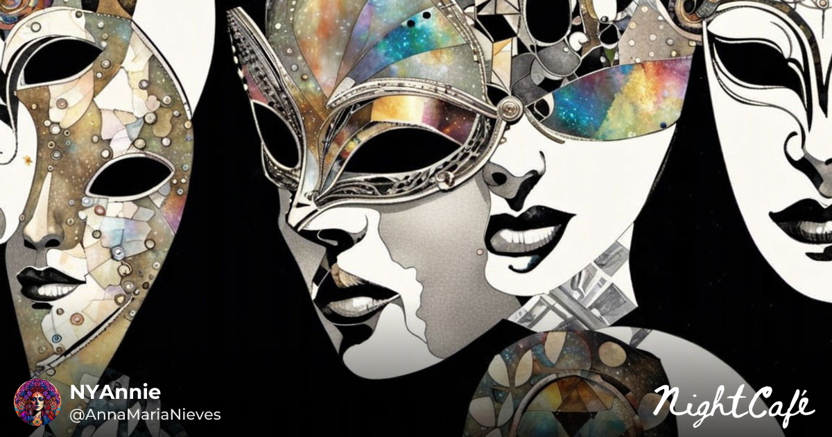 Bohemian Masks in German Expressionist Style - AI Art