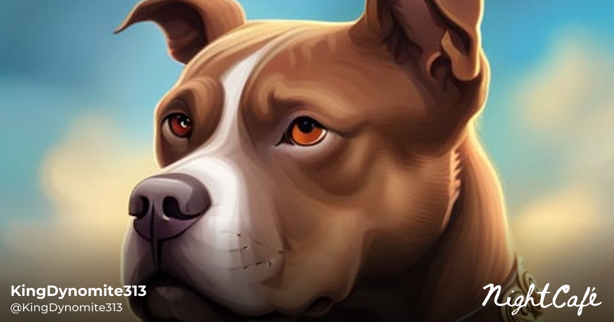beautiful pit bull dog - Medieval Fantasy Portrait of a Mus...