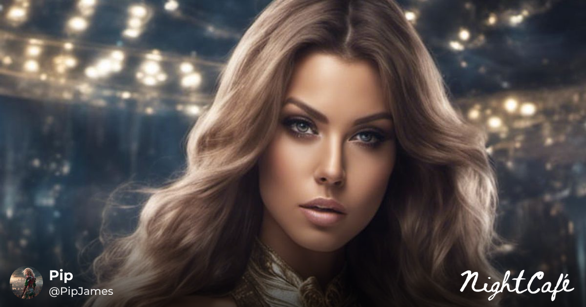 Radiant Glamour Beauty in Metallic Bralette Amidst Sparkling Splendour