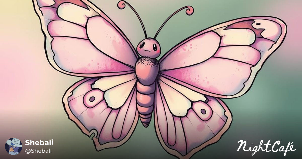 A confused butterfly, manga style, with tiny quest... - AI Art