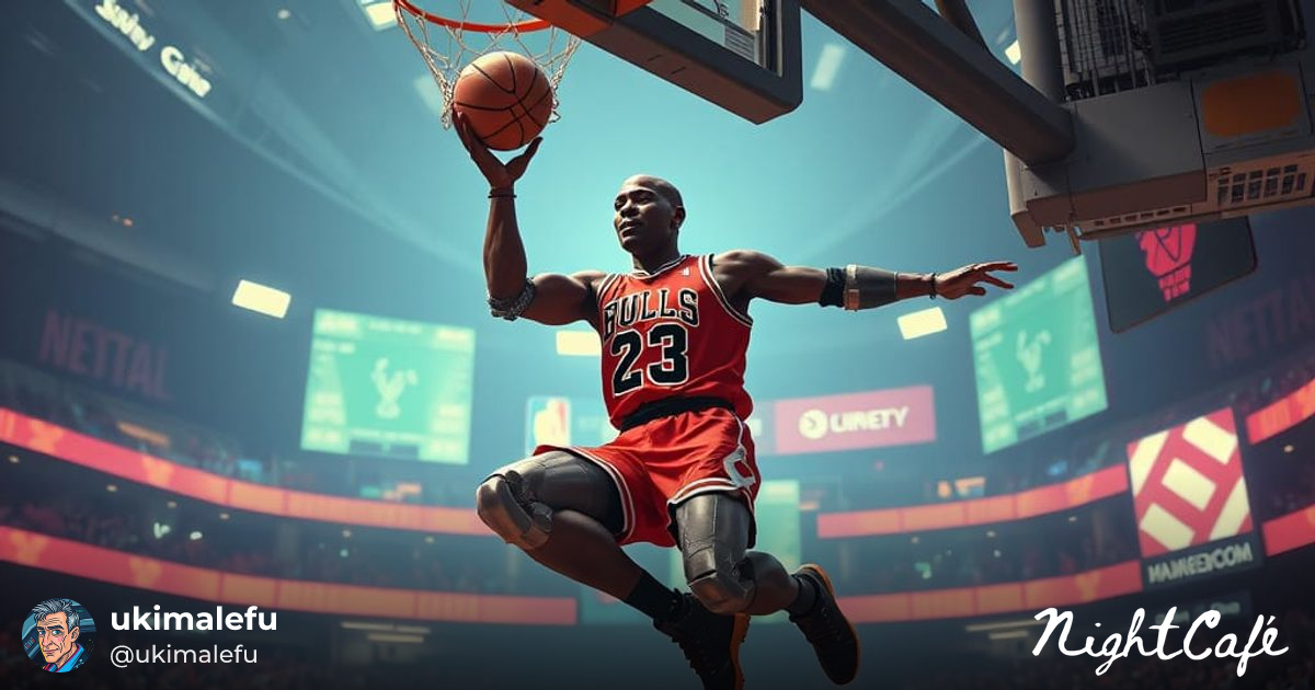 Cyborg-Jordan - Cyborg Michael Jordan Dunks in Cyberpunk NB...