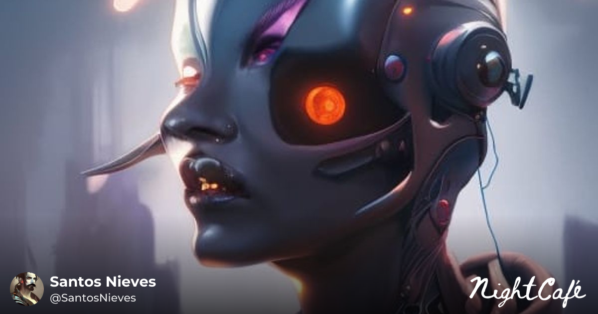 Cyborg Vampire - Detailed Cyborg Vampire Portrait in Art No...