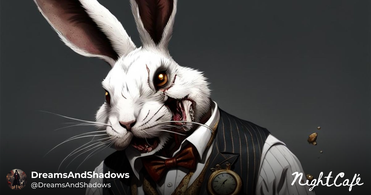 The late White Rabbit - Undead Zombie Rabbit with Pocket Wat...