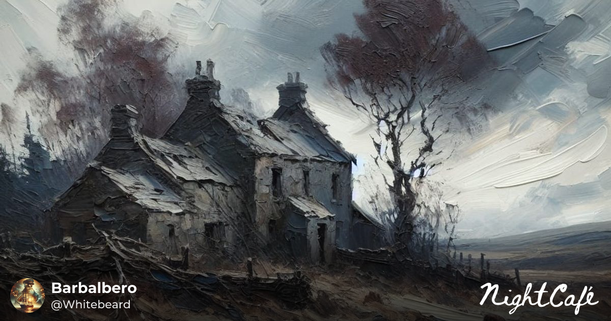 Dҽʂσʅαƚισɳ - Desolate Countryside Landscape as Impasto Paint...