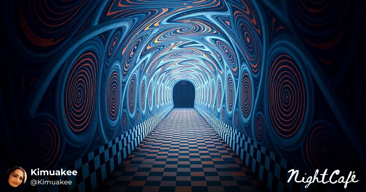 Checkered hallway Op Art - Optical Illusions in a Futuristic...