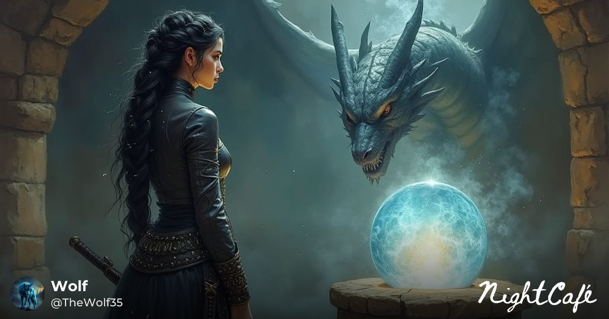 A female wizard, with black hair tied back in a braid and a short ...