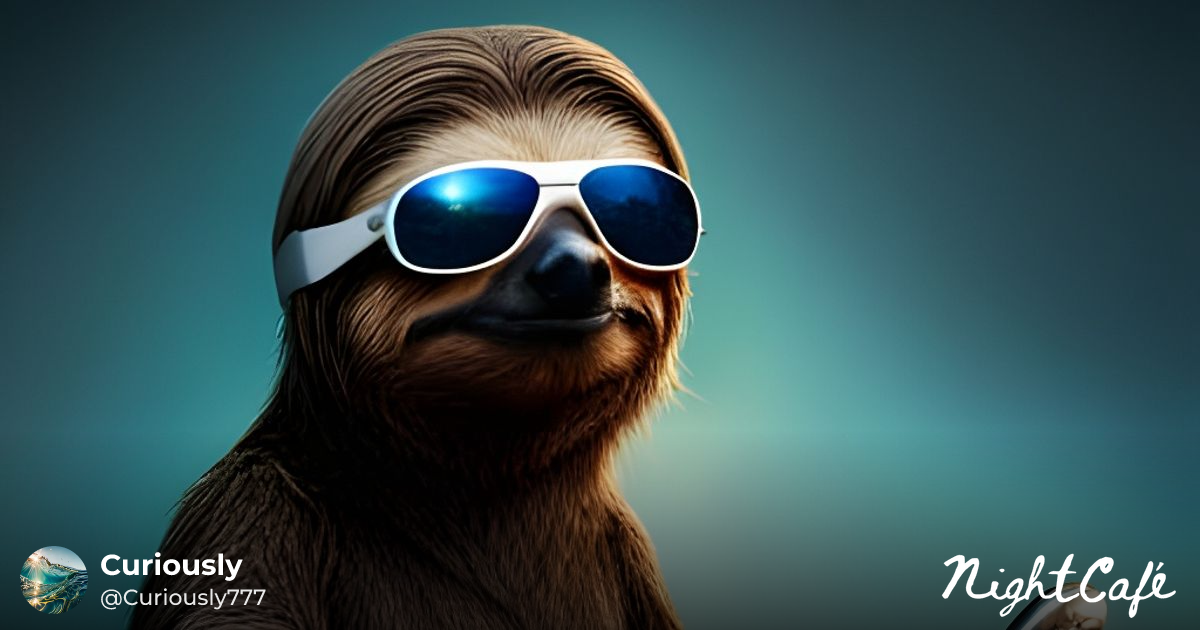 Slow Rider - Biker Sloth with Sunglasses in Hyperdetailed CG...