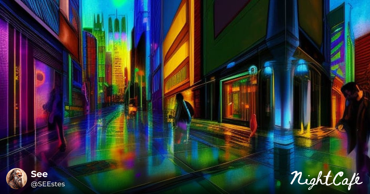 Hypermodern Dancers in a Colorful Urban Landscape - AI Art