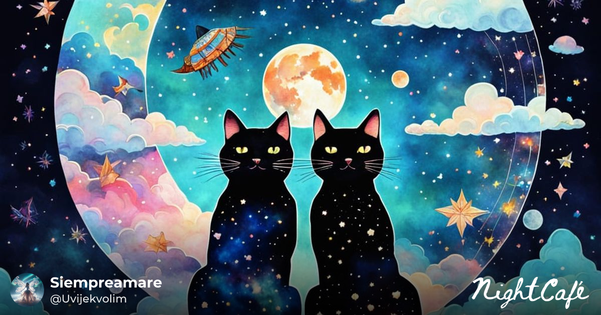 Connected cat couple