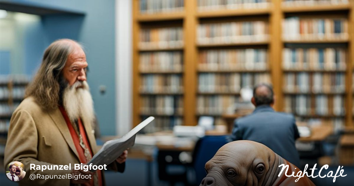 Walrus catches up on his reading at the Library II