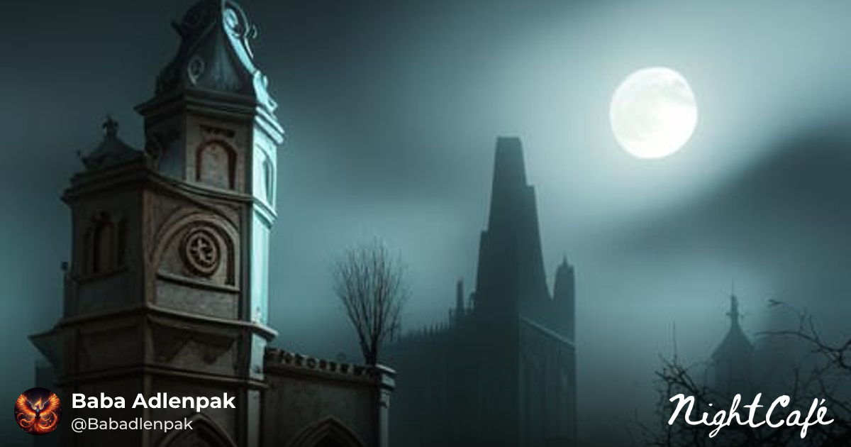 Haunted chapel - Foggy Cemetery with Haunted Chapel at Nigh...