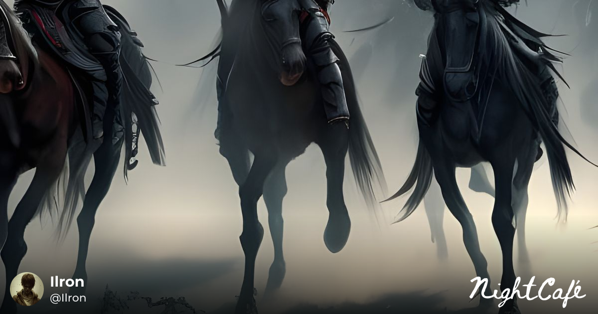 Faceless Knights - Undead Knights Patrol Gloomy Landscape in...