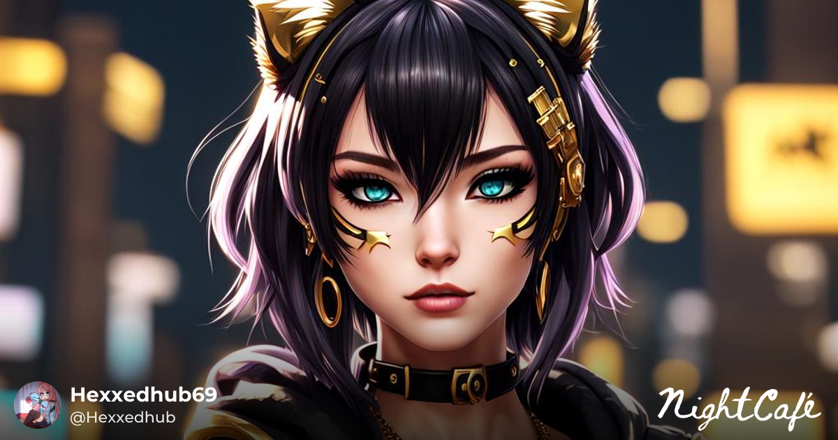 Kawaii Punk Neko Girl in Anime Borderlands Style - AI Art